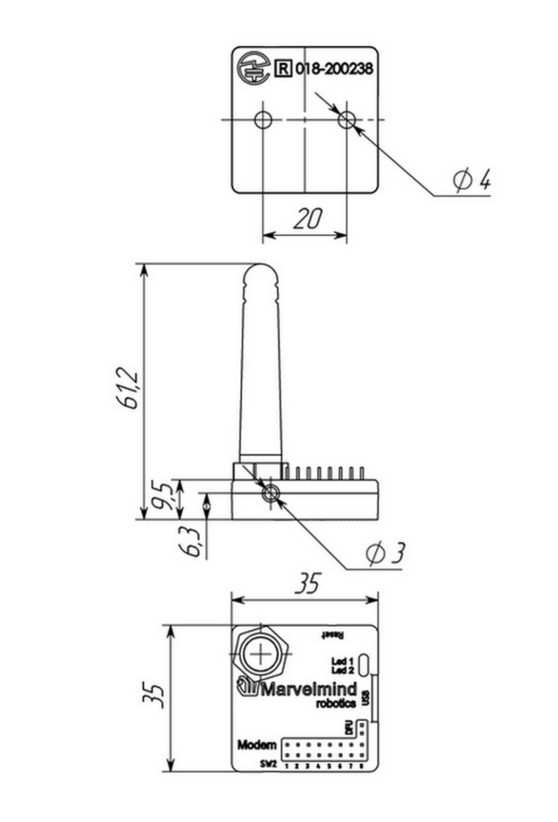 Modem HW v5.1 - Precise (±2cm) Indoor Positioning System - Marvelmind ...